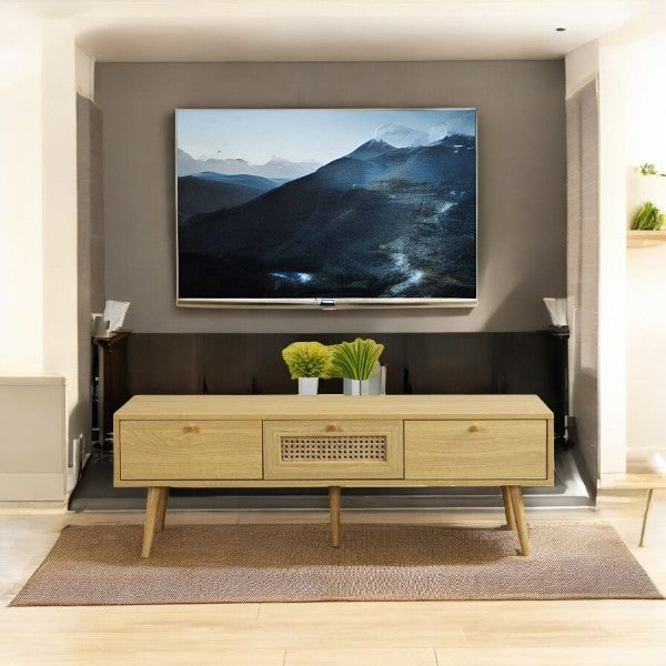 Rattan Weave TV Cabinet in Natural Finish – Aurum Home Solutions